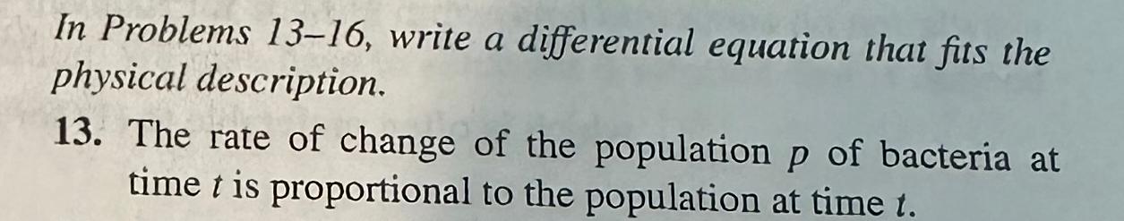 Solved In Problems 13-16, ﻿write a differential equation | Chegg.com
