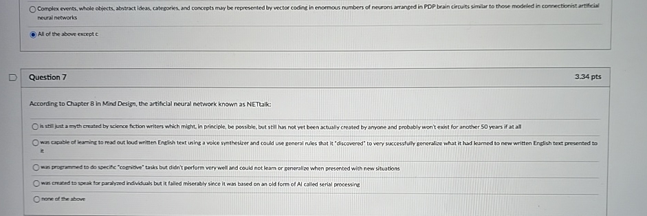 Solved neural networksAll of the above except cQuestion | Chegg.com