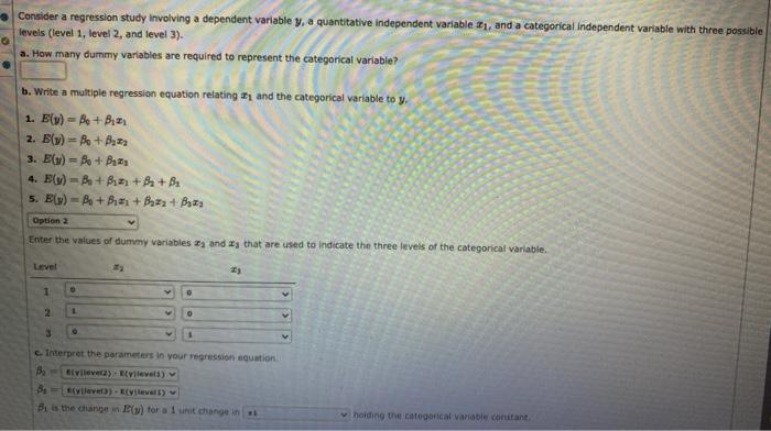 Solved Consider a regression study involving a dependent | Chegg.com