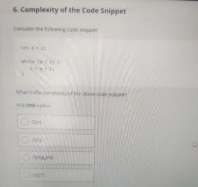 Solved Complexity of the Code SnippetConsider the following | Chegg.com