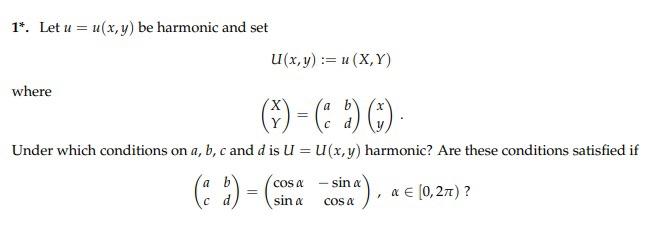 Solved 1*. Let u = u(x,y) be harmonic and set u(x,y) == | Chegg.com