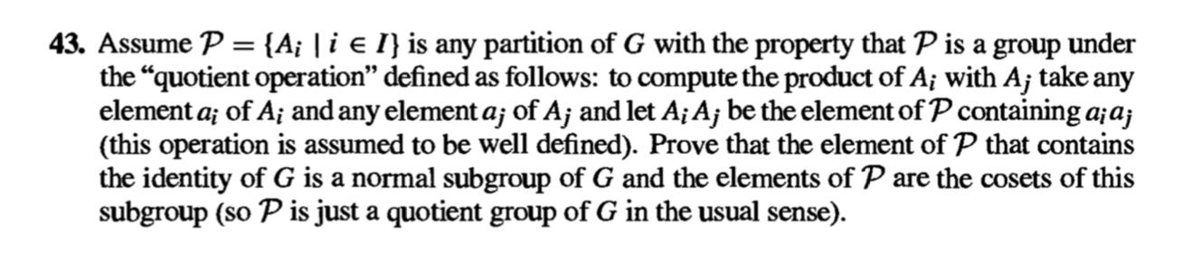 Solved Assume P={Ai|iinI} ﻿is any partition of G ﻿with the | Chegg.com