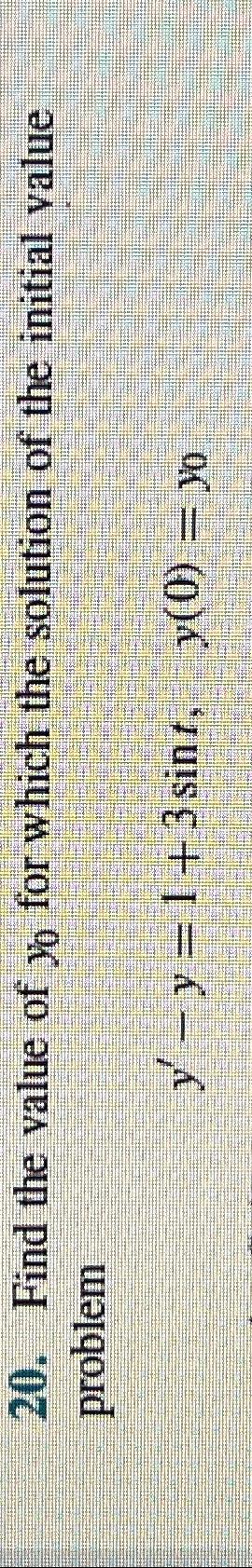 Solved Find the value of y0 for which the solution of the | Chegg.com Solved Find the value of y0 for which the solution of the | Chegg.com
