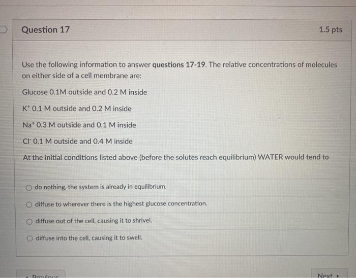 Solved Question 17 1.5 pts Use the following information to | Chegg.com