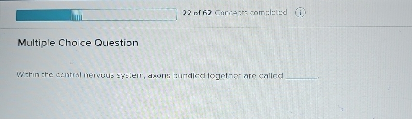 Solved 22 ﻿of 62 ﻿Concepts completedMultiple Choice | Chegg.com