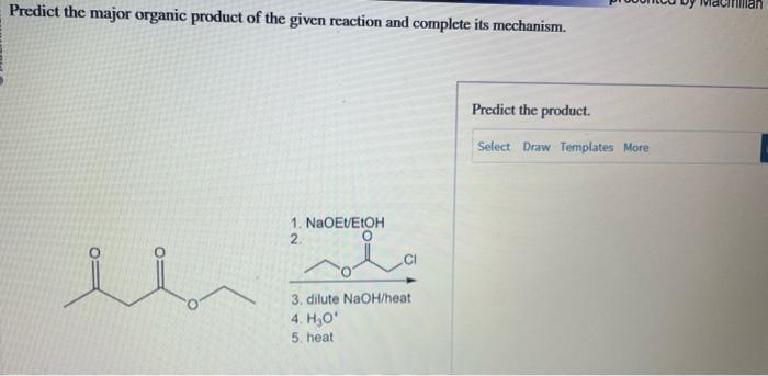 Solved Predict the major organic product of the given | Chegg.com