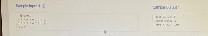Solved Sample Input 1 [ Sample Output 1 hellowioel | Chegg.com