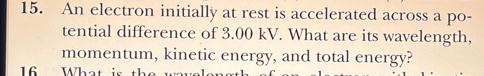 Solved An Electron Initially At Rest Is Accelerated Across A