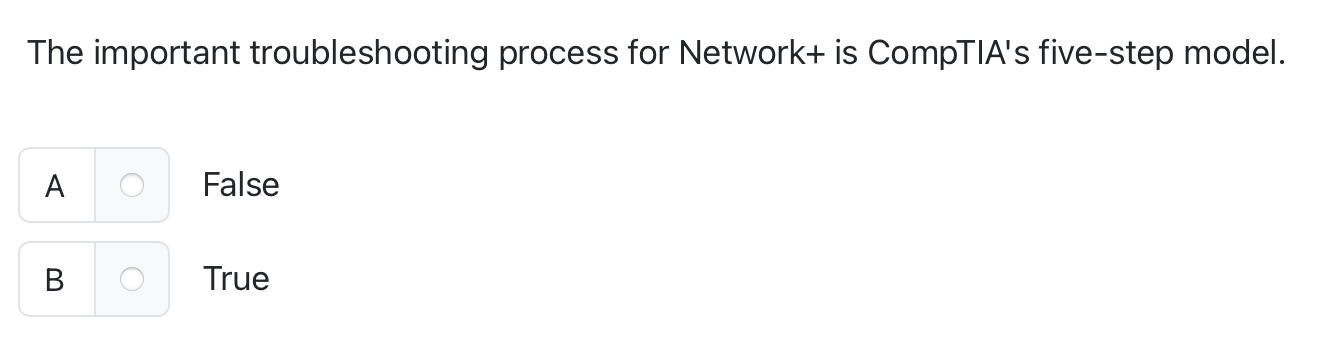 Solved The important troubleshooting process for Network+ | Chegg.com