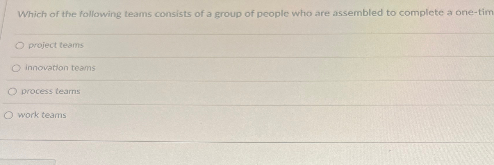 Solved Which of the following teams consists of a group of | Chegg.com