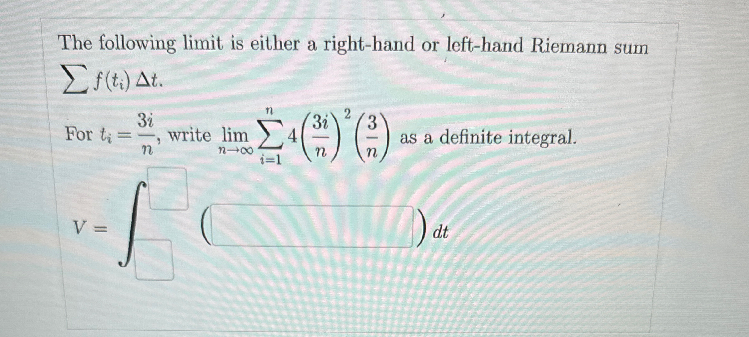 Solved The following limit is either a right-hand or | Chegg.com