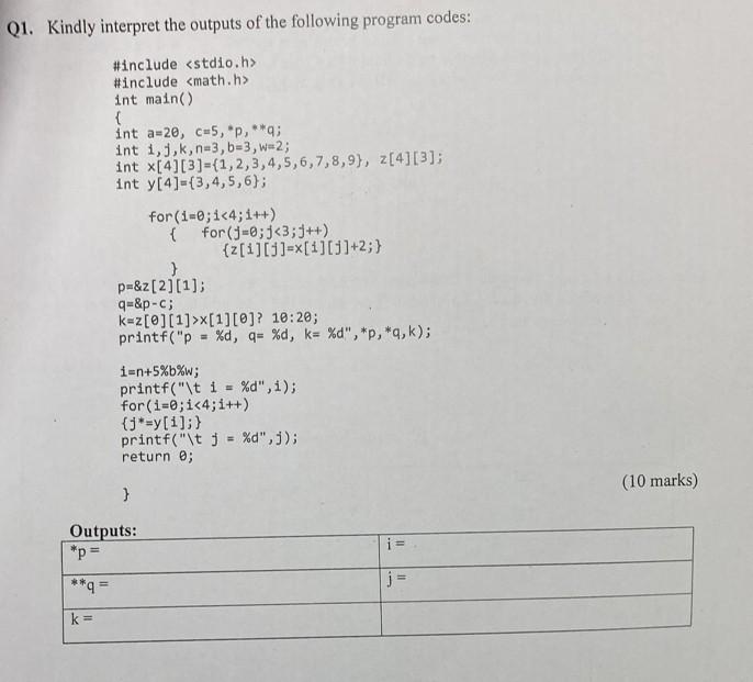 Solved (10 marks) | Chegg.com