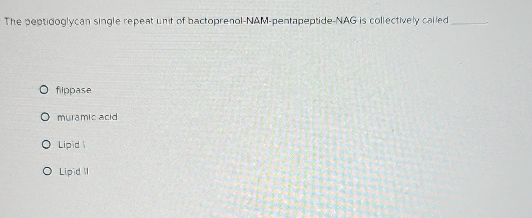 Solved The peptidoglycan single repeat unit of | Chegg.com