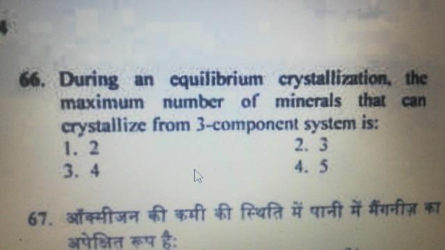 Solved 66. During an equilibrium crystallization, the | Chegg.com