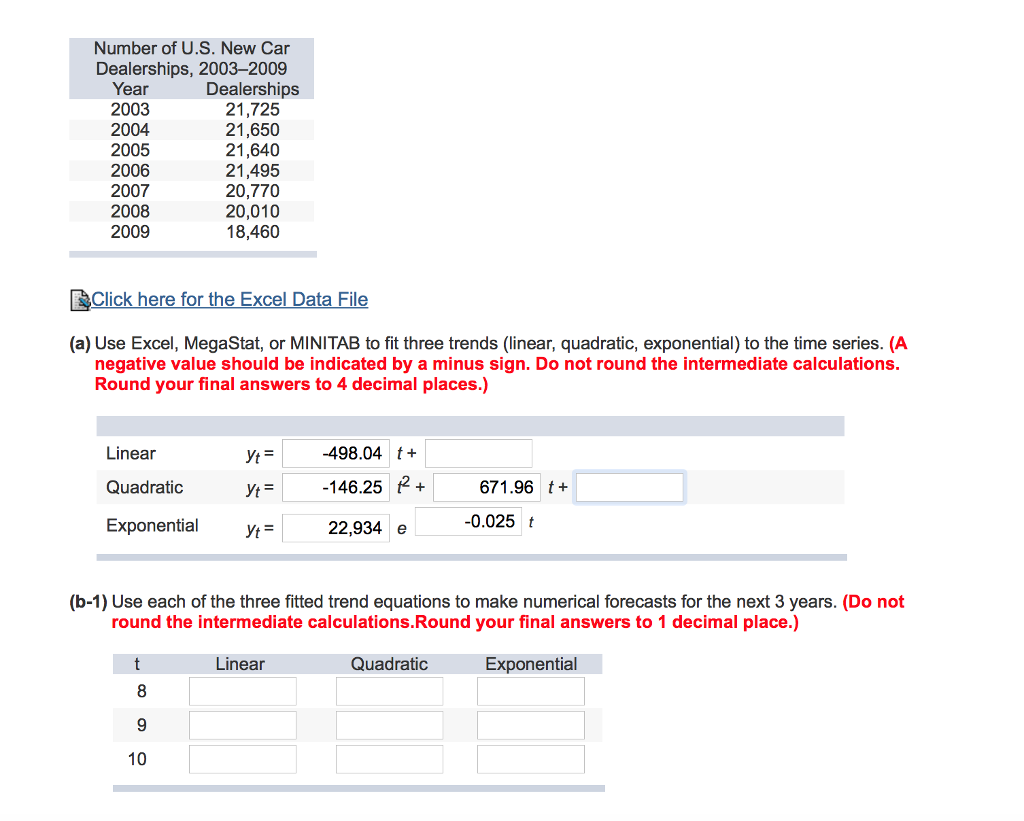 Solved Click Here For The Excel Data File A Use Excel 4442