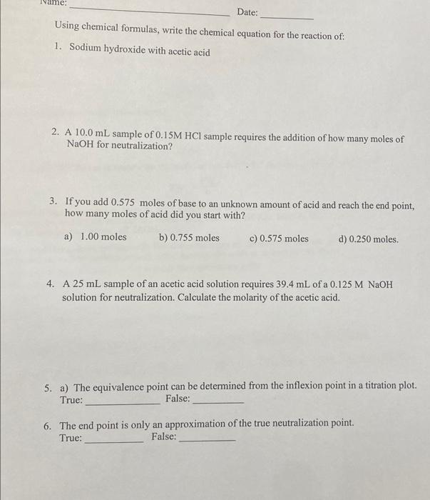 Solved Using chemical formulas, write the chemical equation | Chegg.com