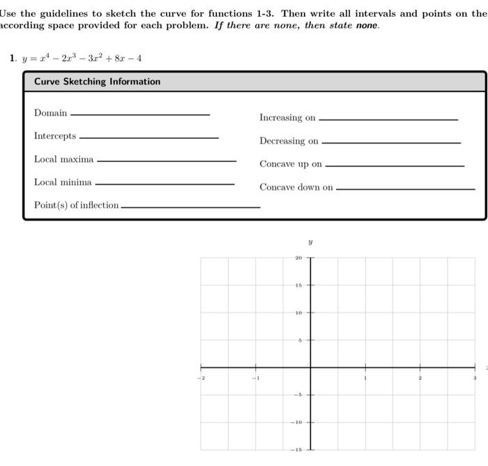 Jse the guidelines to sketch the curve for functions | Chegg.com