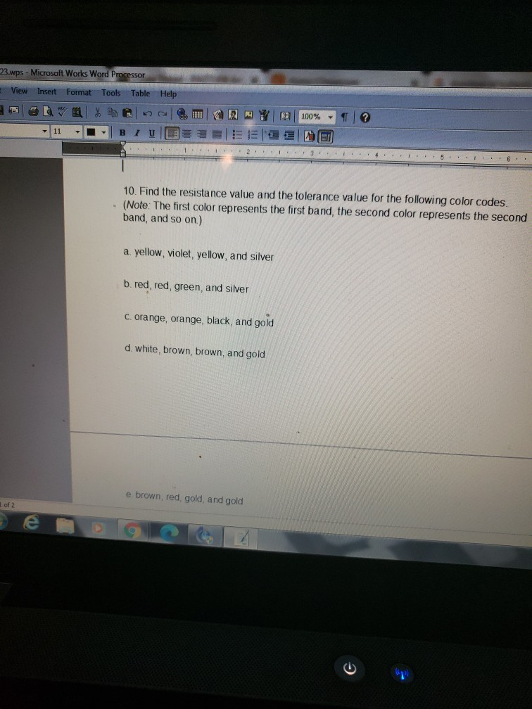 Solved soft Works Word Processor ert Format Tools Table Help | Chegg.com