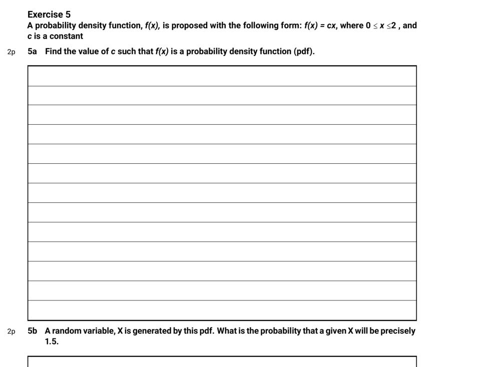Solved Exercise 5A probability density function, f(x), ﻿is | Chegg.com