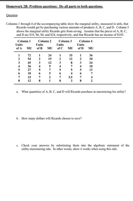 Solved Homework 2B: Problem questions: Do all parts to both | Chegg.com