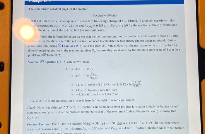 Solved Example 18.6 Using data listed in Appendix 2, | Chegg.com