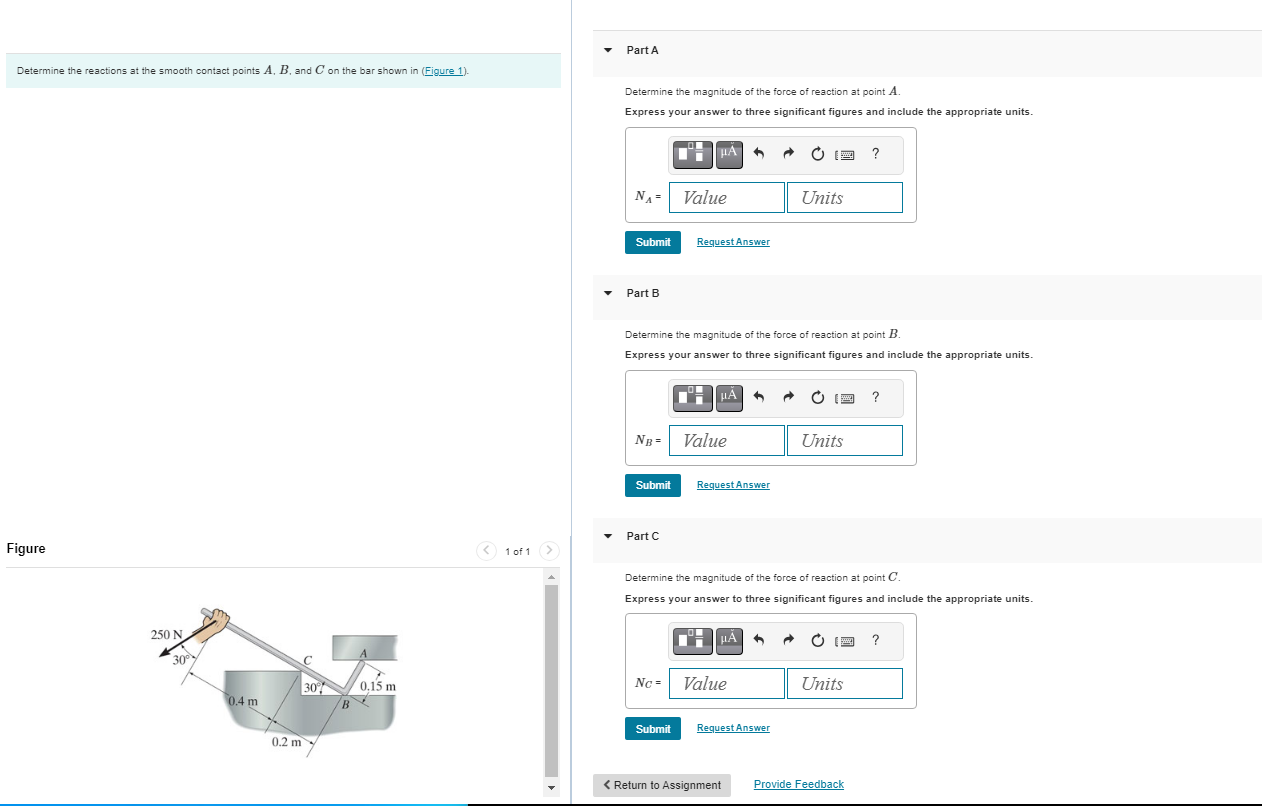 Solved Determine the reactions at the smooth contact points | Chegg.com