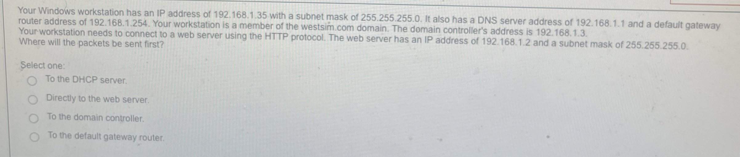 Solved Your Windows workstation has an IP address of | Chegg.com
