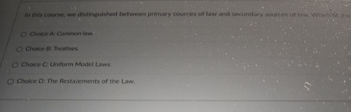Solved In this course, we distinguished between primary | Chegg.com