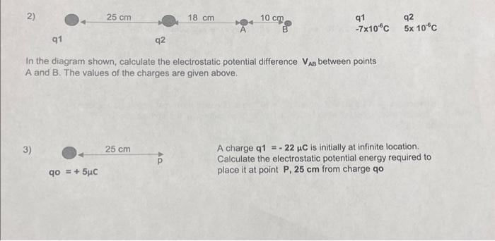 Solved In the diagram shown, calculate the electrostatic | Chegg.com