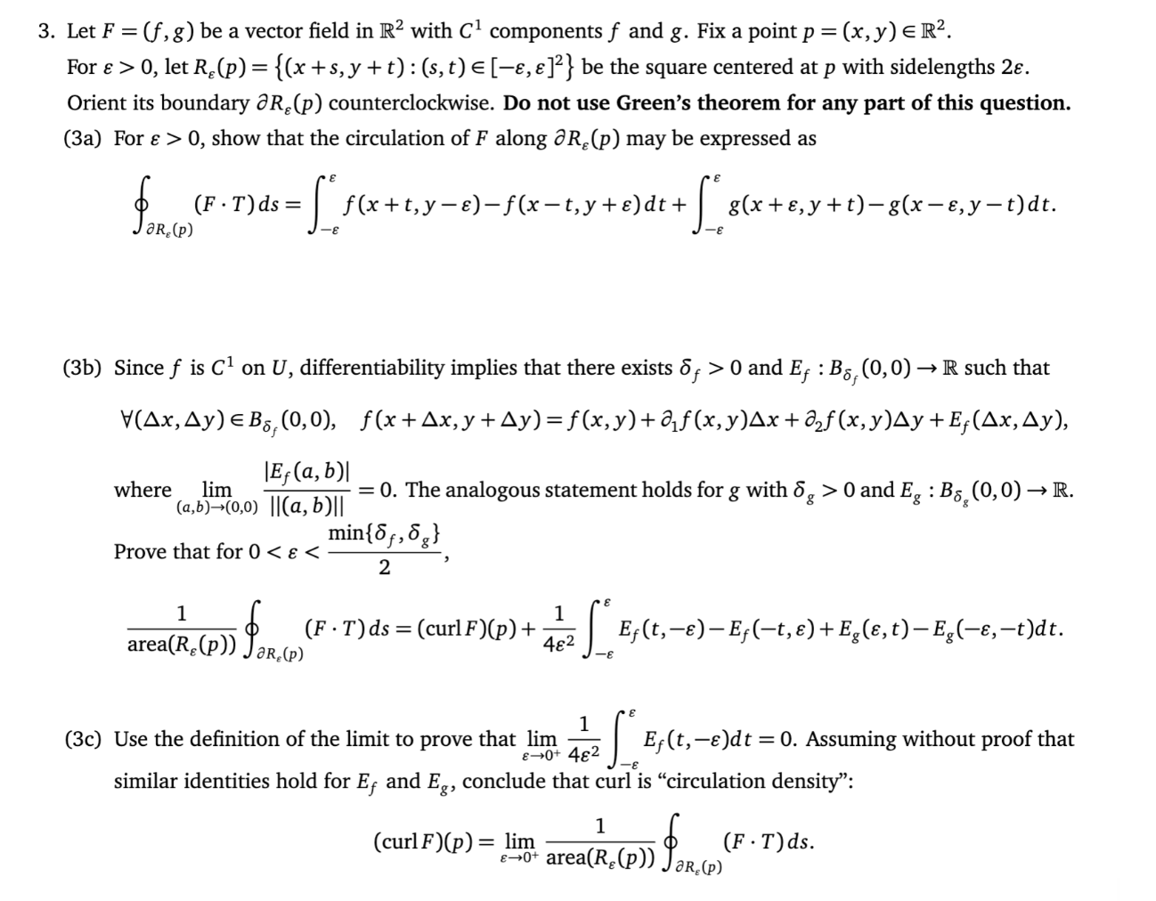 Solved DO 3(a), 3(b) ﻿and 3(c)Let F=(f,g) ﻿be a vector field | Chegg.com