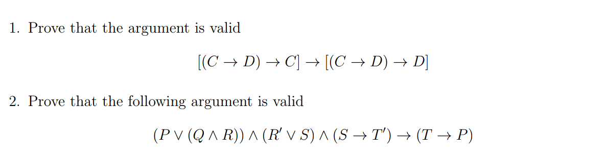 Solved 1. Prove that the argument is valid | Chegg.com
