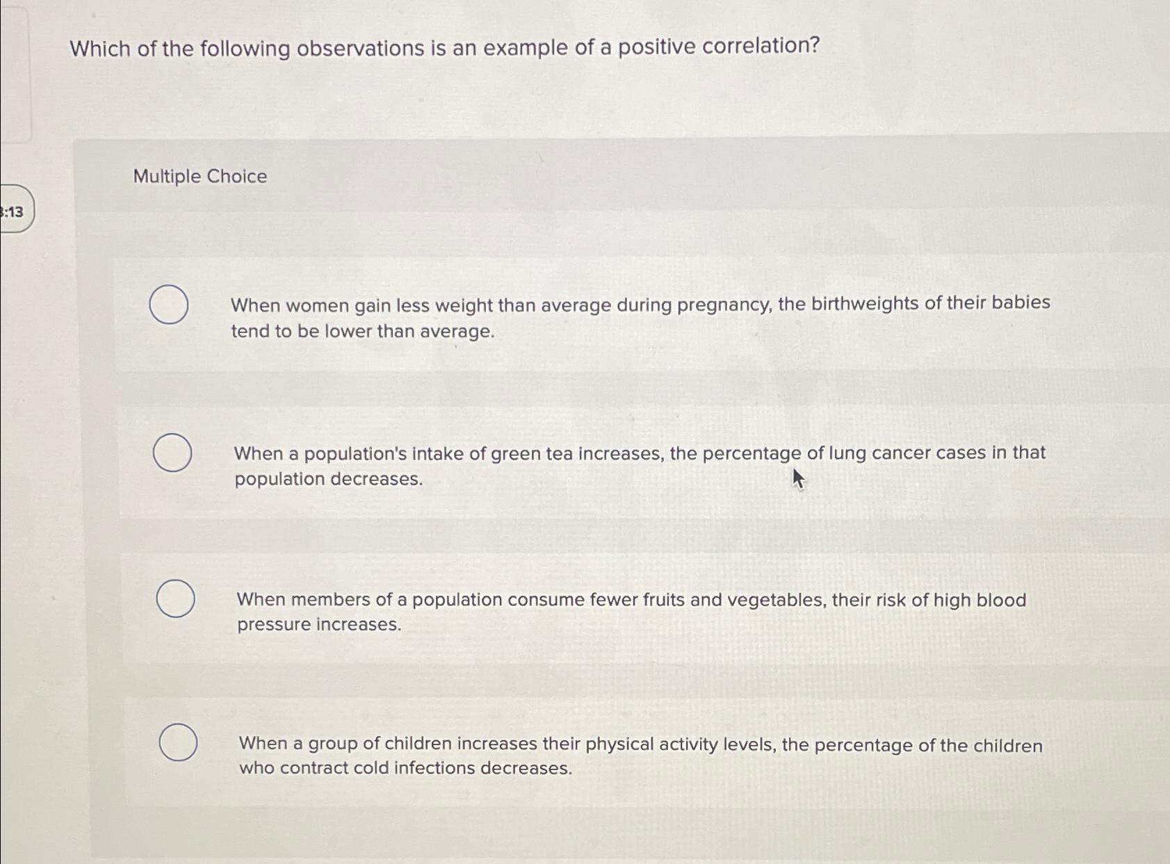 Solved Which of the following observations is an example of | Chegg.com