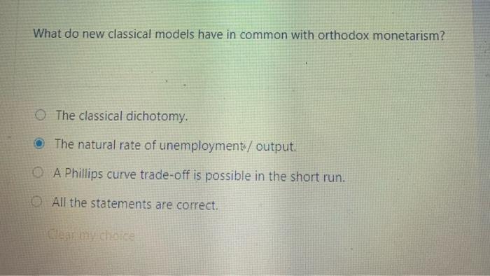 Solved What do new classical models have in common with the | Chegg.com