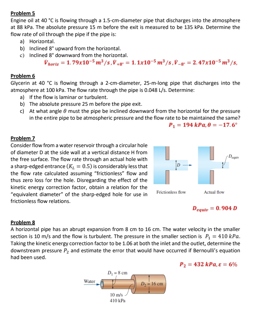 Solved Problem 5Engine oil at 40°C ﻿is flowing through a | Chegg.com
