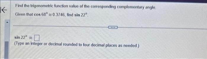 Solved Find the trigonometric function value of the | Chegg.com