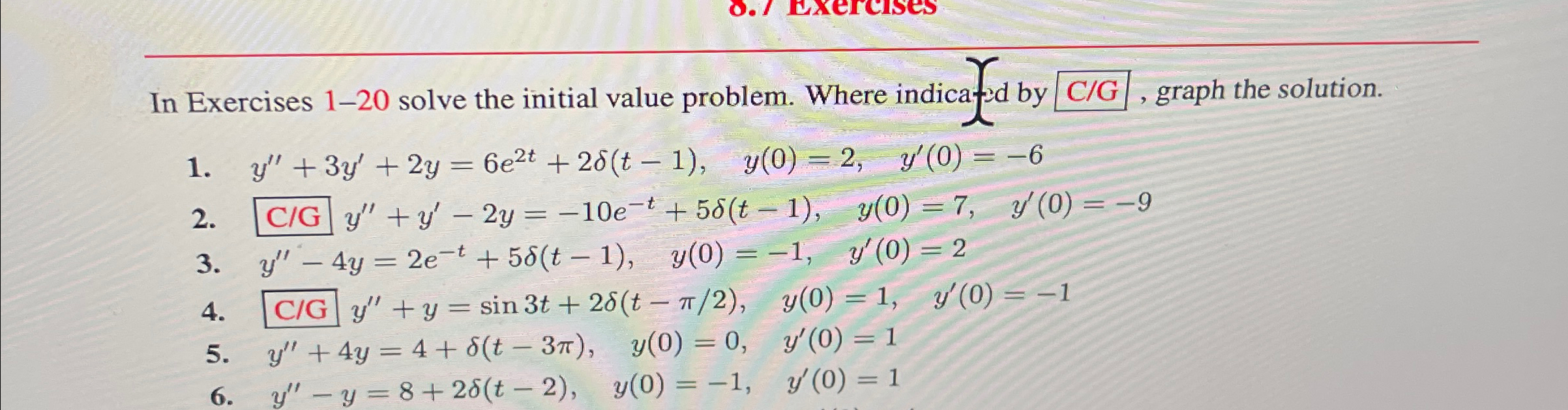 Solved In Exercises 1-20 ﻿solve the initial value problem. | Chegg.com