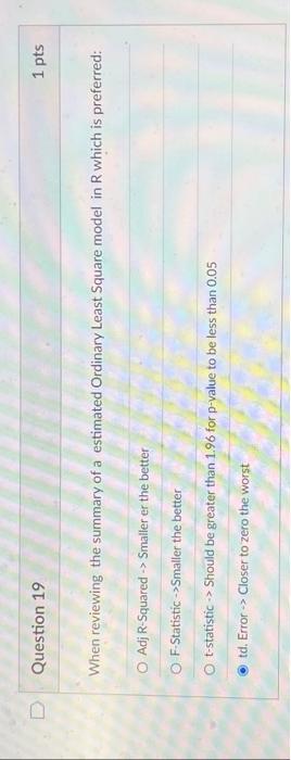 Solved Question 19 1 pts When reviewing the summary of a | Chegg.com