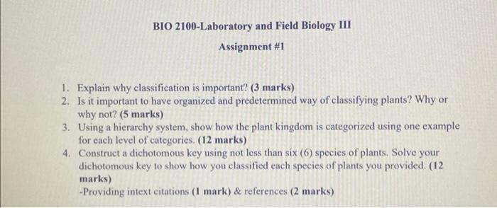 Solved 1. Explain why classification is important? ( 3 | Chegg.com