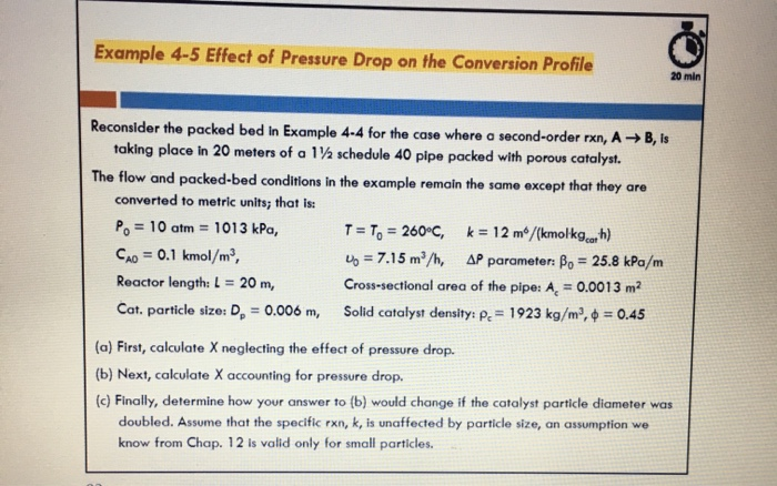 Solved Example 4-4 Calculating the Pressure Drop in a Packed | Chegg.com