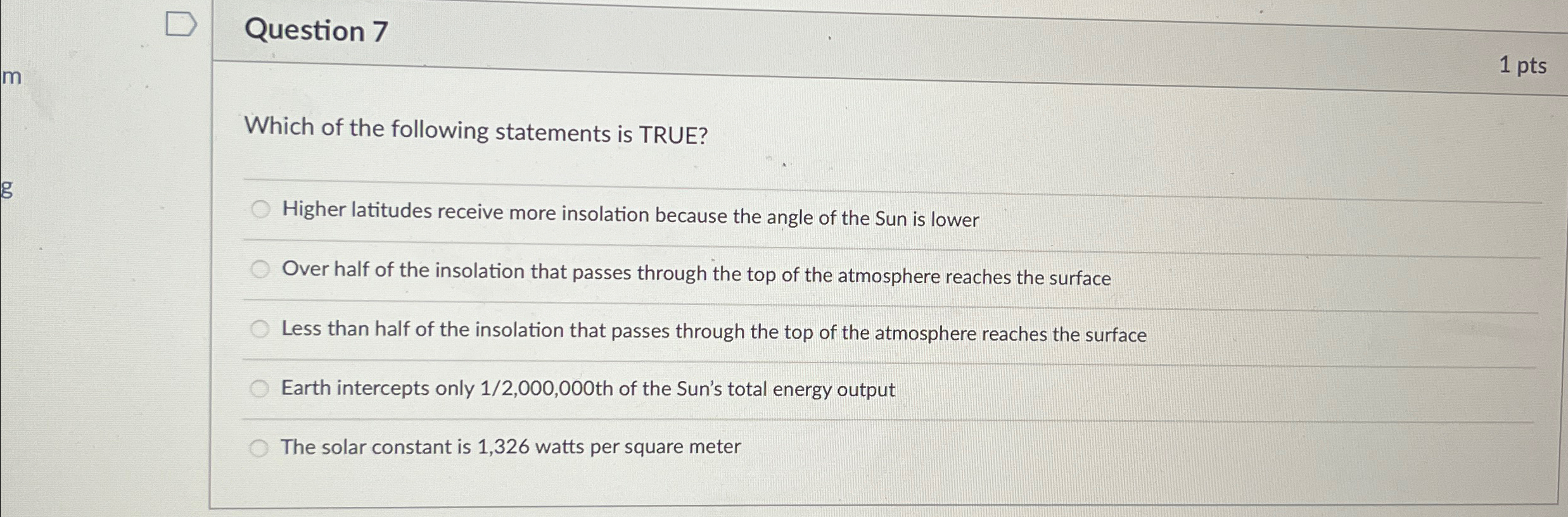 Solved Question 71 ﻿ptsWhich of the following statements is | Chegg.com