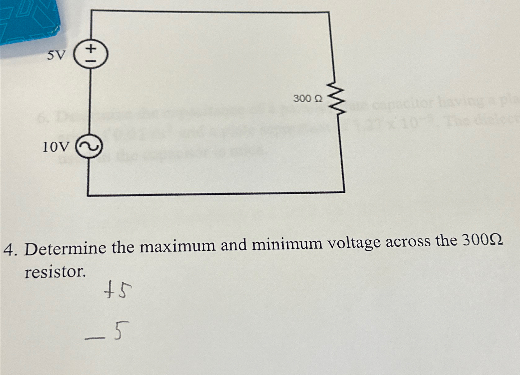 Solved Determine the maximum and minimum voltage across the | Chegg.com