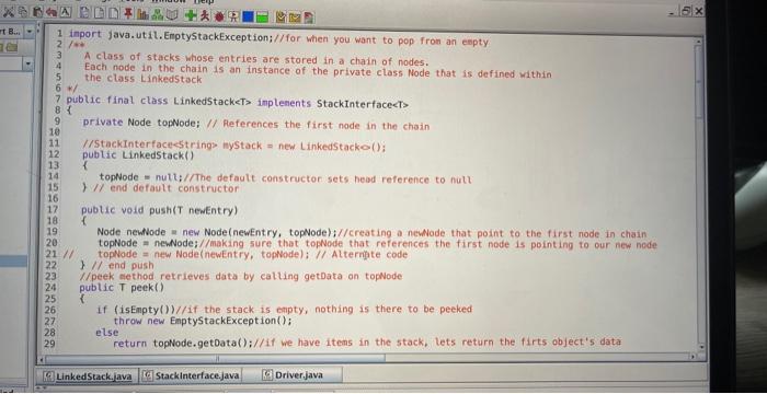 Solved Suppose that the ADT stack included the void method | Chegg.com