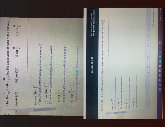 Solved If tanθ=54,π