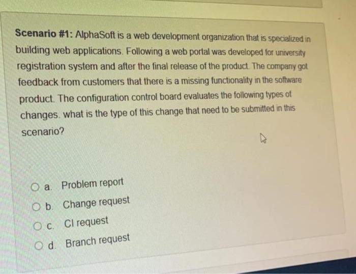 Solved Scenario #1: AlphaSoft is a web development | Chegg.com