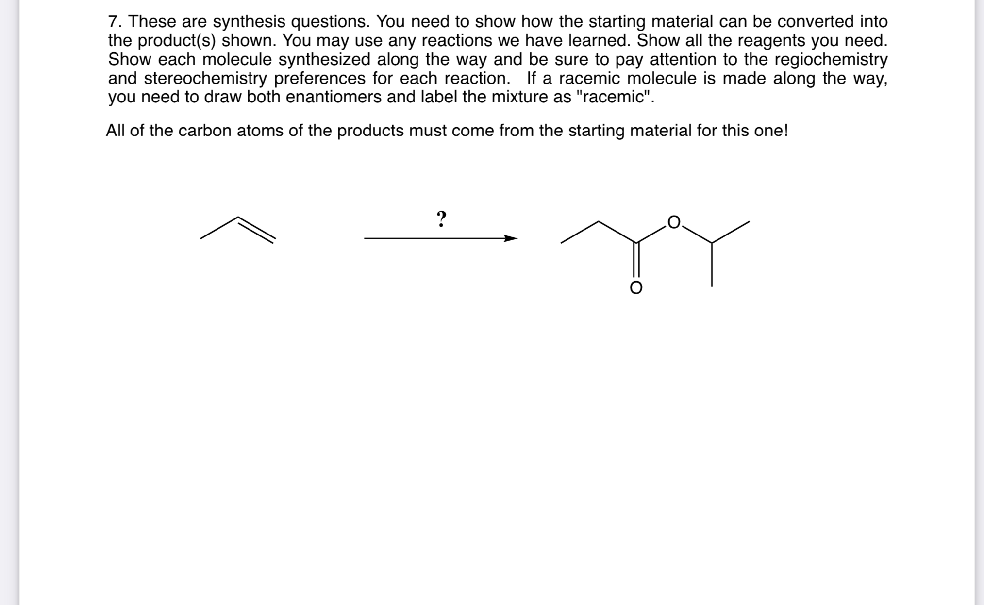 Solved These are synthesis questions. You need to show how | Chegg.com