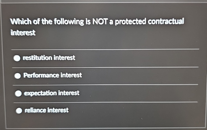 Solved Which of the following is NOT a protected contractual | Chegg.com