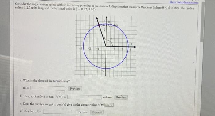 Solved Show Intro/Instructions Consider the angle shown | Chegg.com