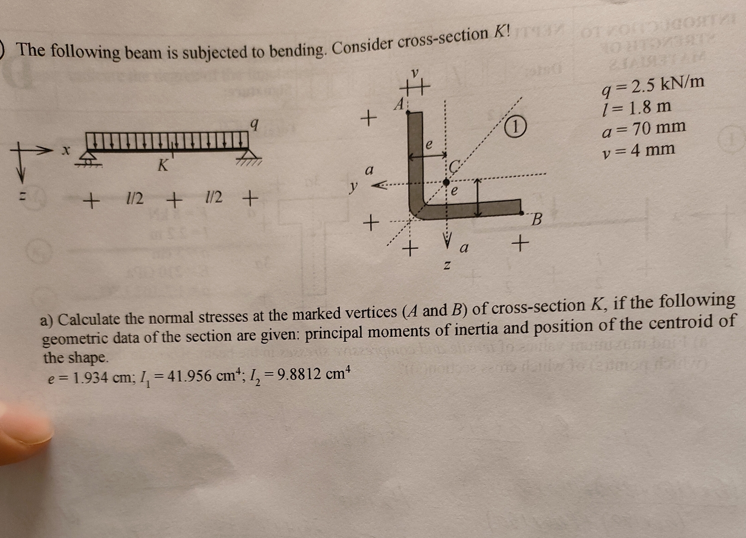 Solved The following beam is subjected to bending. Consider | Chegg.com