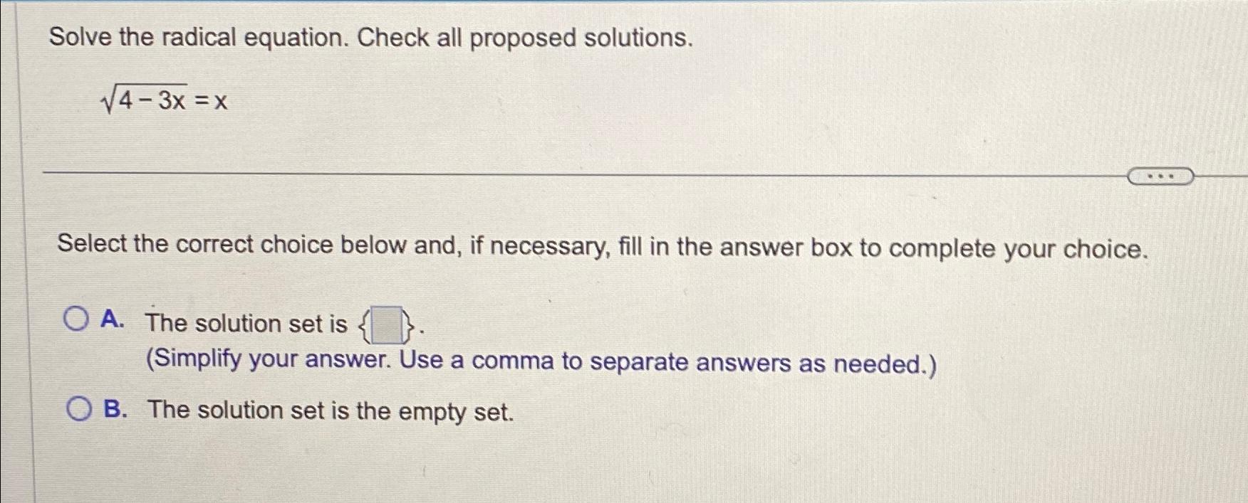 Solved Solve the radical equation. Check all proposed | Chegg.com