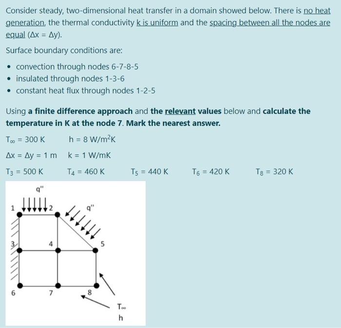 Solved Consider steady, two-dimensional heat transfer in a | Chegg.com